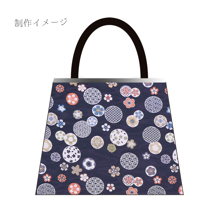 金襴生地(金らん) 流水に丸紋と桜(紺) 10cm単位 切り売り : 布がたり ヤフー店 - 通販 - Yahoo!ショッピング