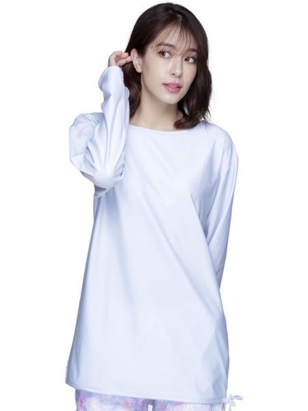 ICEPARDAL ラッシュガード レディース 長袖 Tシャツ UPF50＋ UVカット 体型カバー 大きいサイズ カットソー 水着 ラウンド IF-141 : OC STYLE - 通販 ...
