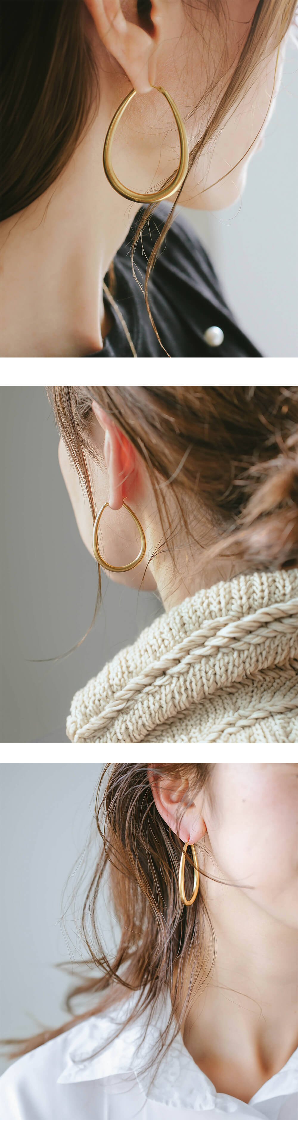 Ops. ピアス レディース ドロップピアス オーバル フープピアス Ops. ピアス レディース ドロップピアス オーバル フープピアス