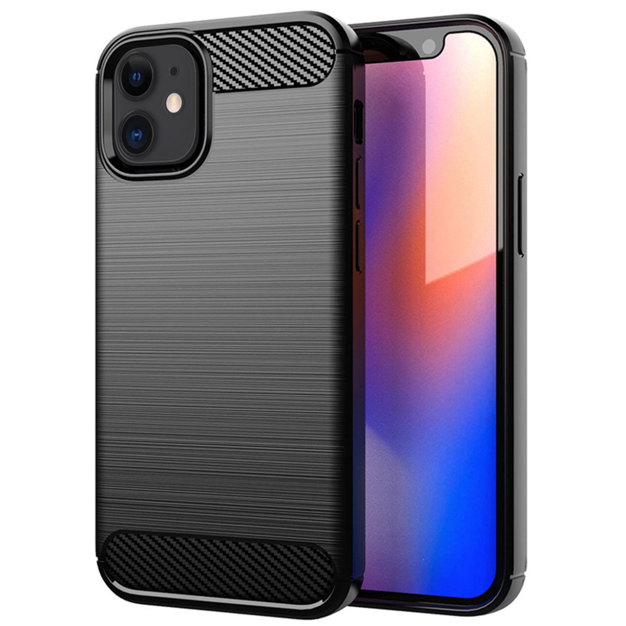 iPhone12 ケース iphone 12mini スマホケース 保護カバー 12 12mini 12Pro 12ProMax アイフォン12 カーボン調 薄型 耐衝撃 ソフト ケース ...