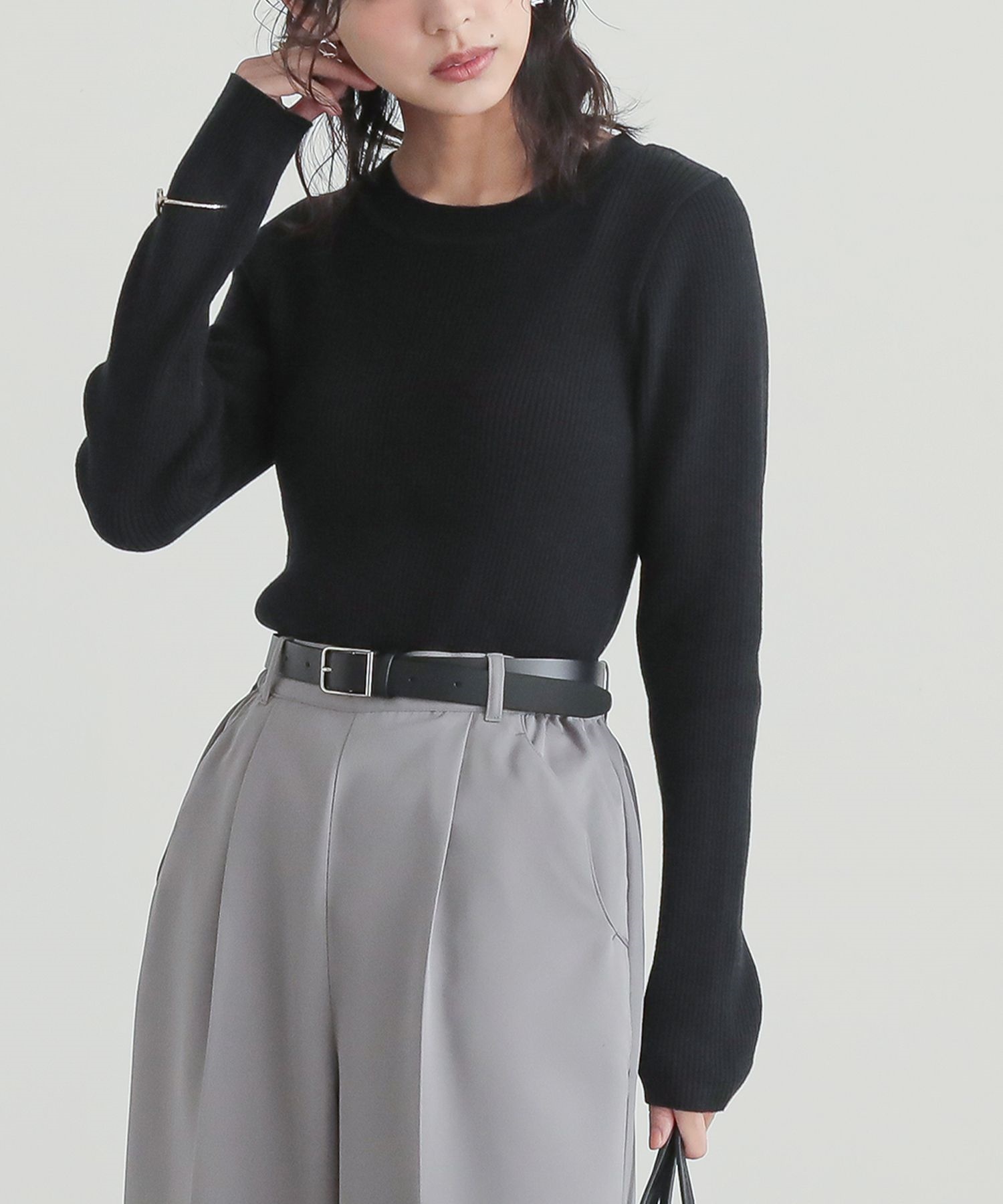 osharewalker（オシャレウォーカー） ニット レディース トップス 長袖 リブニット 綿100％ プルオーバー クルーネック 着回し 「メール便可」「10」 : オシャレウォーカー ...