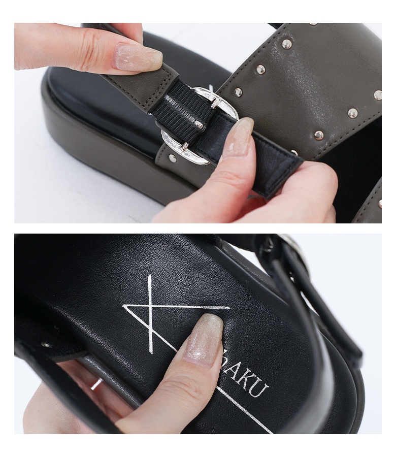 osharewalker サンダル レディース 靴 くつ シューズ ぺたんこ フラット バックストラップ スタッズ 合成皮革 スクエアトゥ 厚底 春 夏【メール便不可】【40】 : オシャレ ...