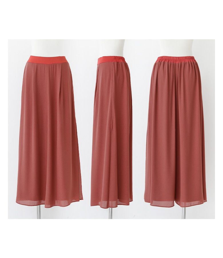 osharewalker パンツ レディース ボトムス 接触冷感 冷感 ロング丈 ワイド シアー ドッキング カットソー 楽ちん 体型カバー おしゃれ 50代 60代 春 夏「メール便可 ...