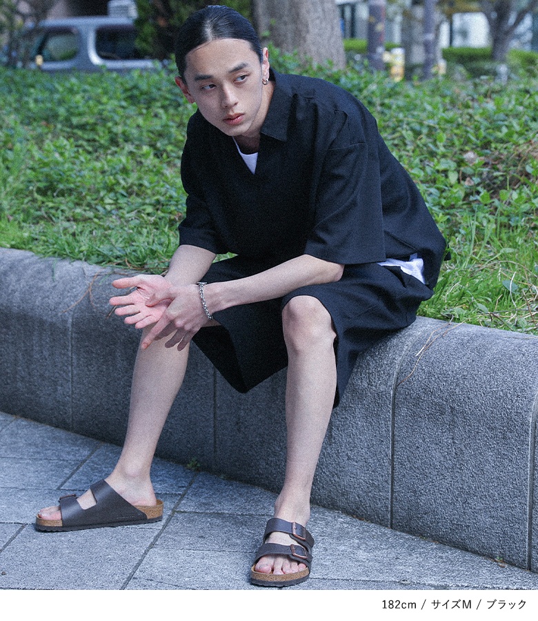 osharewalker セットアップ メンズ トップス ボトムス シャツ 半袖 スキッパー プルオーバー ハーフパンツ ショーツ イージー 上下セット 50代 春 夏「メール便不可」「30 ...