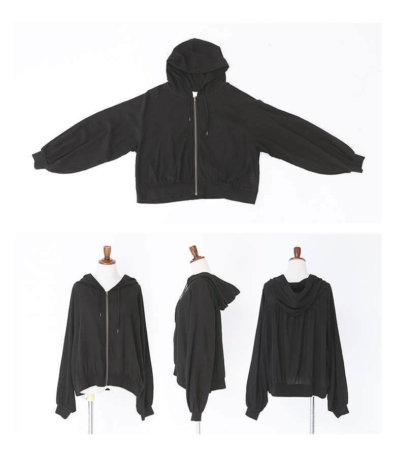 osharewalker パーカー トップス レディース 羽織 ショート丈 コットン100％ 綿100％ 楊柳 シアー リブ袖 パフスリーブ※メール便可※【5】 : オシャレウォーカー ...