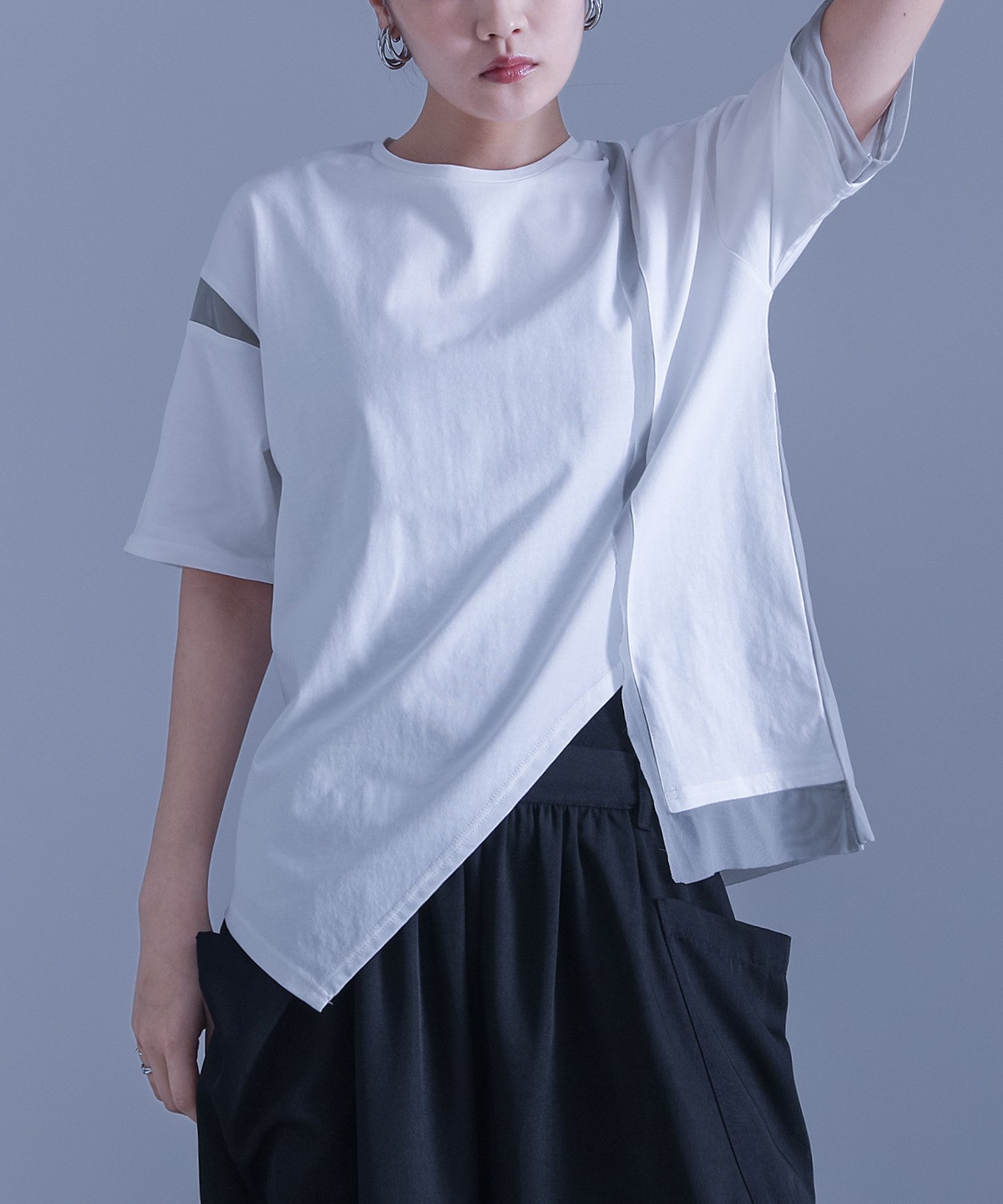 osharewalker カットソー レディース トップス 半袖 チュール ドッキンズ アシンメトリー アシメ 吸湿冷感 体型カバー 50代 白 夏「メール便可」「10」 : オシャレ ...