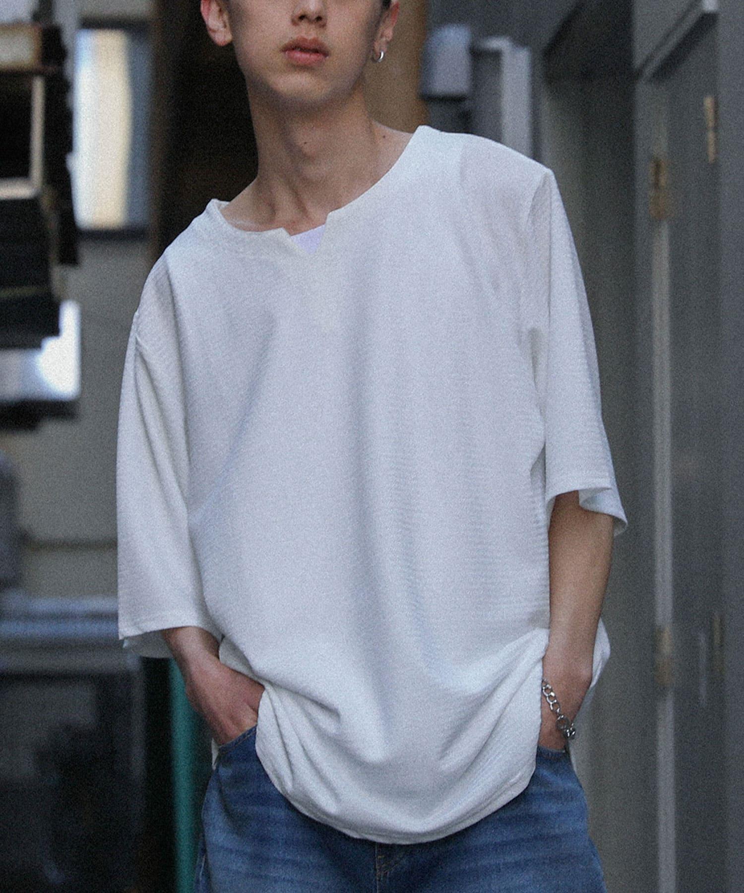 osharewalker Tシャツ メンズ 半袖 セットアップ ニットソー キーネック ラウンドヘム 重ね着 レイヤード ストレッチ 春 夏「メール便可」「10」 : オシャレウォーカー ...