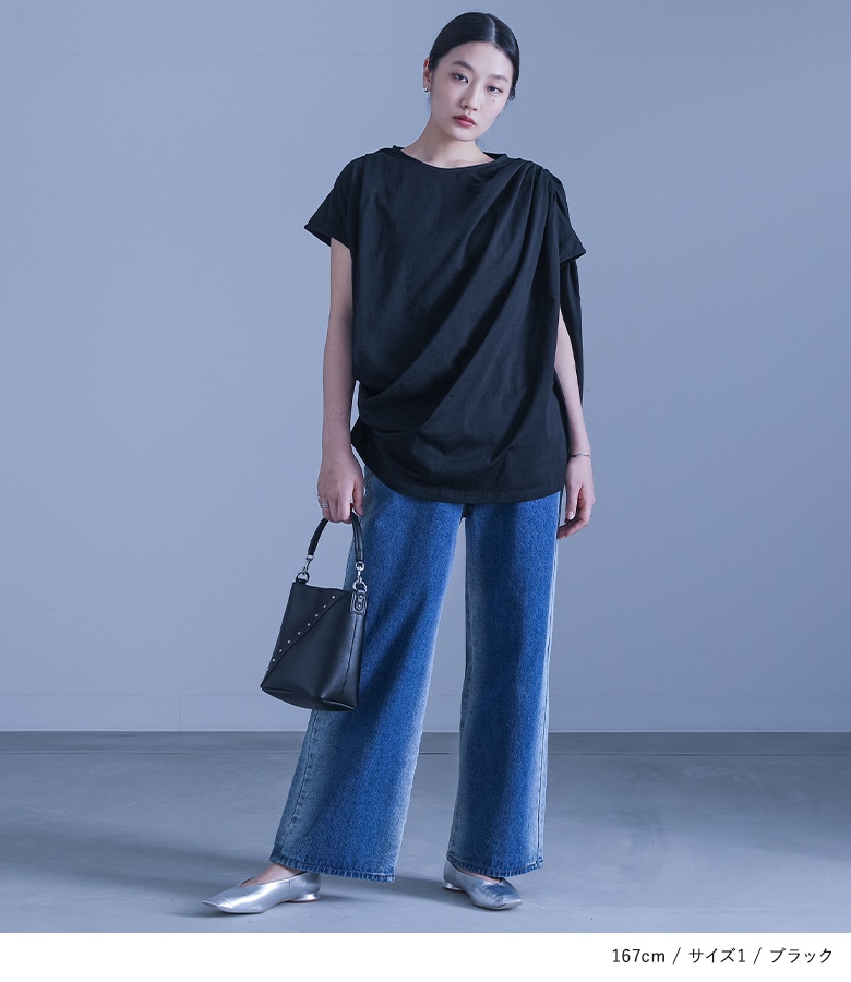 osharewalker カットソー レディース トップス 半袖 フレンチスリーブ Tシャツ 綿100％ ドレープ レイヤード 重ね着 50代 白 春 夏※メール便可※【10】 : オシャレ ...