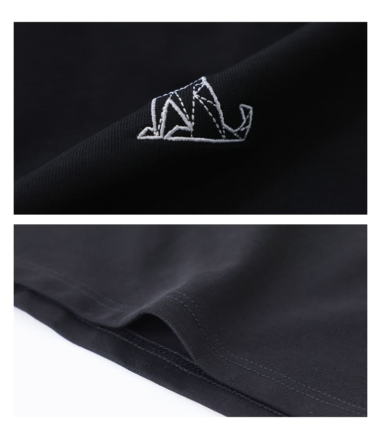 osharewalker Tシャツ メンズ トップス 半袖 カットソー 刺繍 ワンポイント クルーネック 狼柄 幾何学柄 インナー 綿100％ 無地 春 夏 秋「メール便可」「10 ...