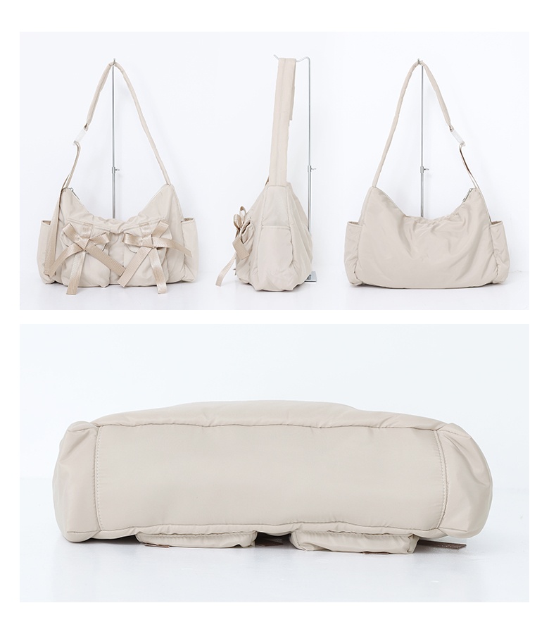 osharewalker 【送料無料】バッグ レディース ショルダー 肩掛け ショルダーバッグ リボン A4サイズが入る ポケット 中綿 ポリエステル キャセリーニ【メール便不可】【50 ...