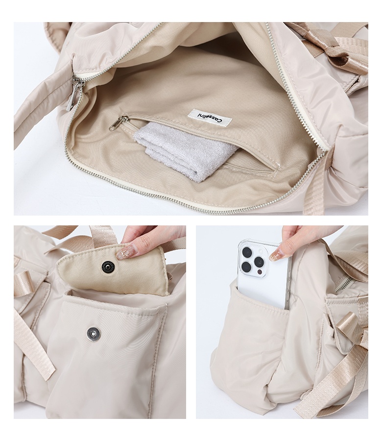 osharewalker 【送料無料】バッグ レディース ショルダー 肩掛け ショルダーバッグ リボン A4サイズが入る ポケット 中綿 ポリエステル キャセリーニ【メール便不可】【50 ...