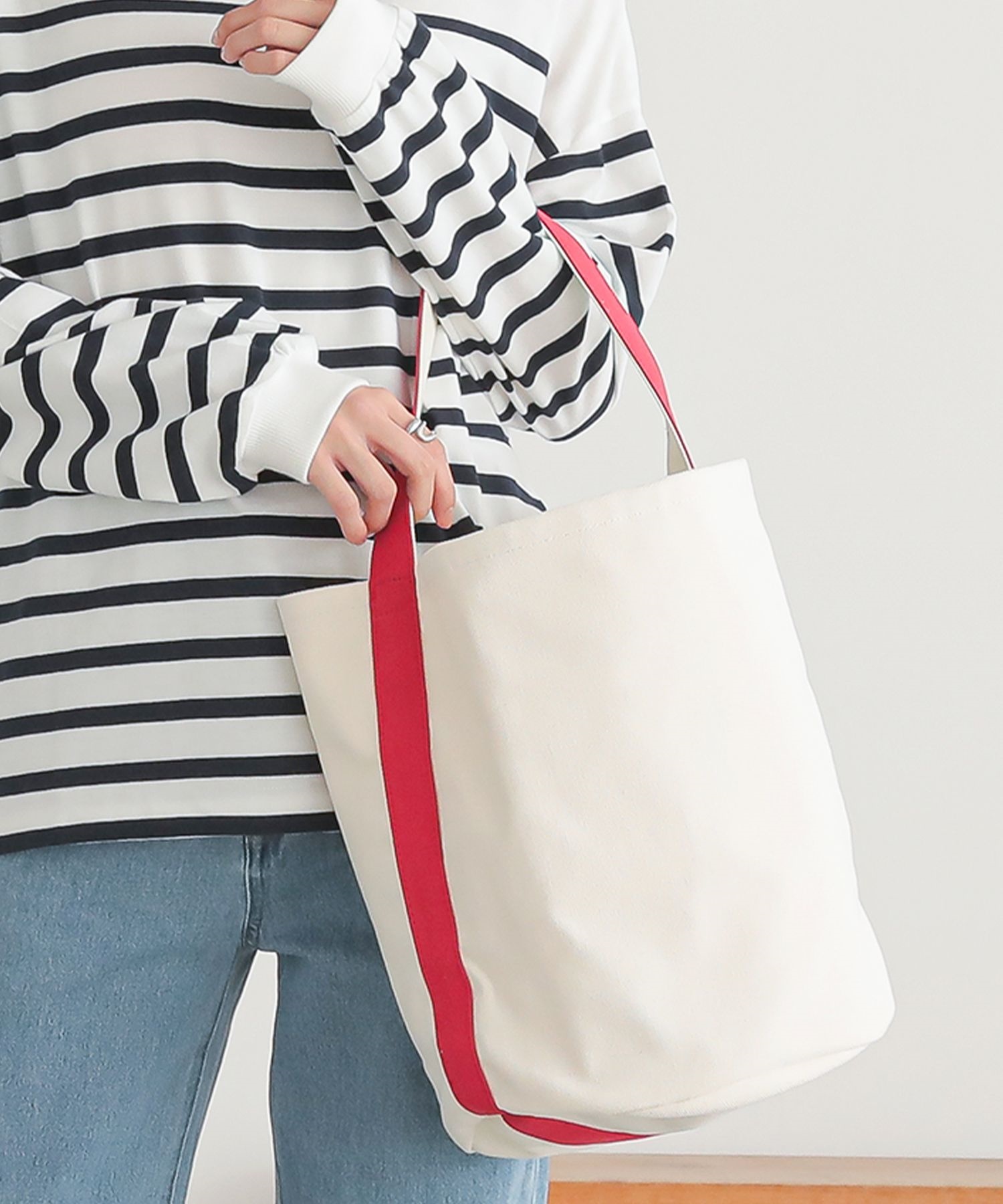 osharewalker（オシャレウォーカー） トートバッグ レディース ファッション雑貨 鞄 かばん 肩掛け 大容量 配色 キャンバス ワンハンドル A4 爆買「メール便不可」「30 ...