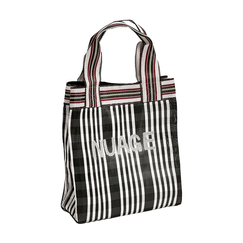 osharewalker（オシャレウォーカー） トートバッグ ビニールトート バッグ トート ビニールバッグ 縦型 カバン 軽量 A4 肩掛け 手提げ スクエア ストライプ 爆買「メール便不可 ...