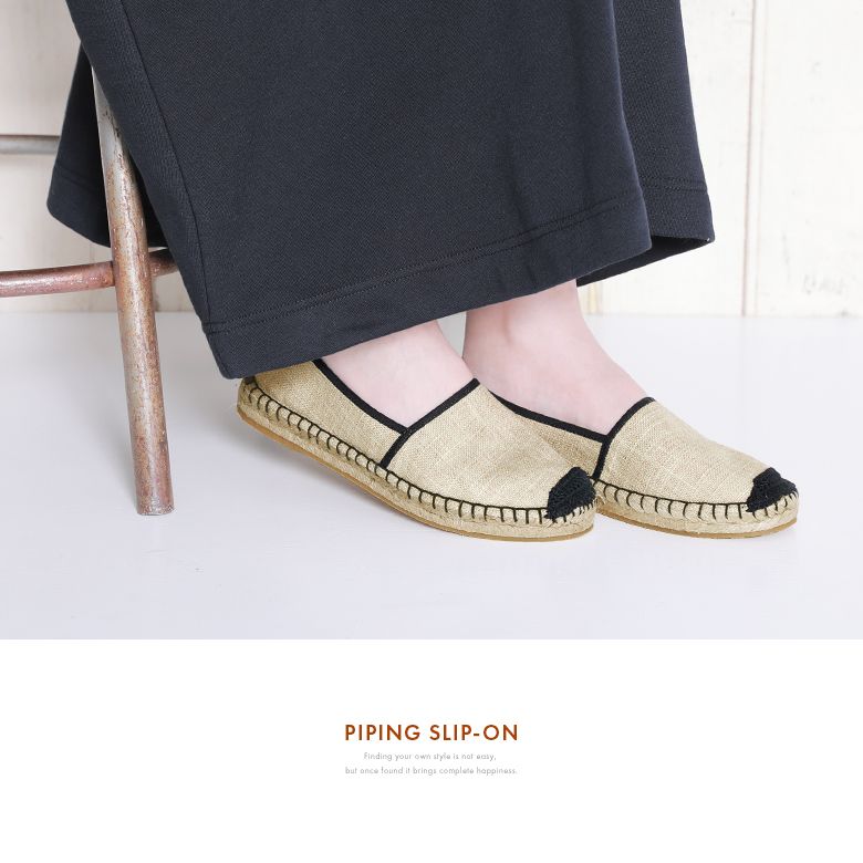 osharewalker（オシャレウォーカー） スリッポン レディース 靴 春夏 フラットシューズ エスパドリーユ ローヒール クッション性 配色 バイカラー ジュート巻き 歩きやすい【メール ...