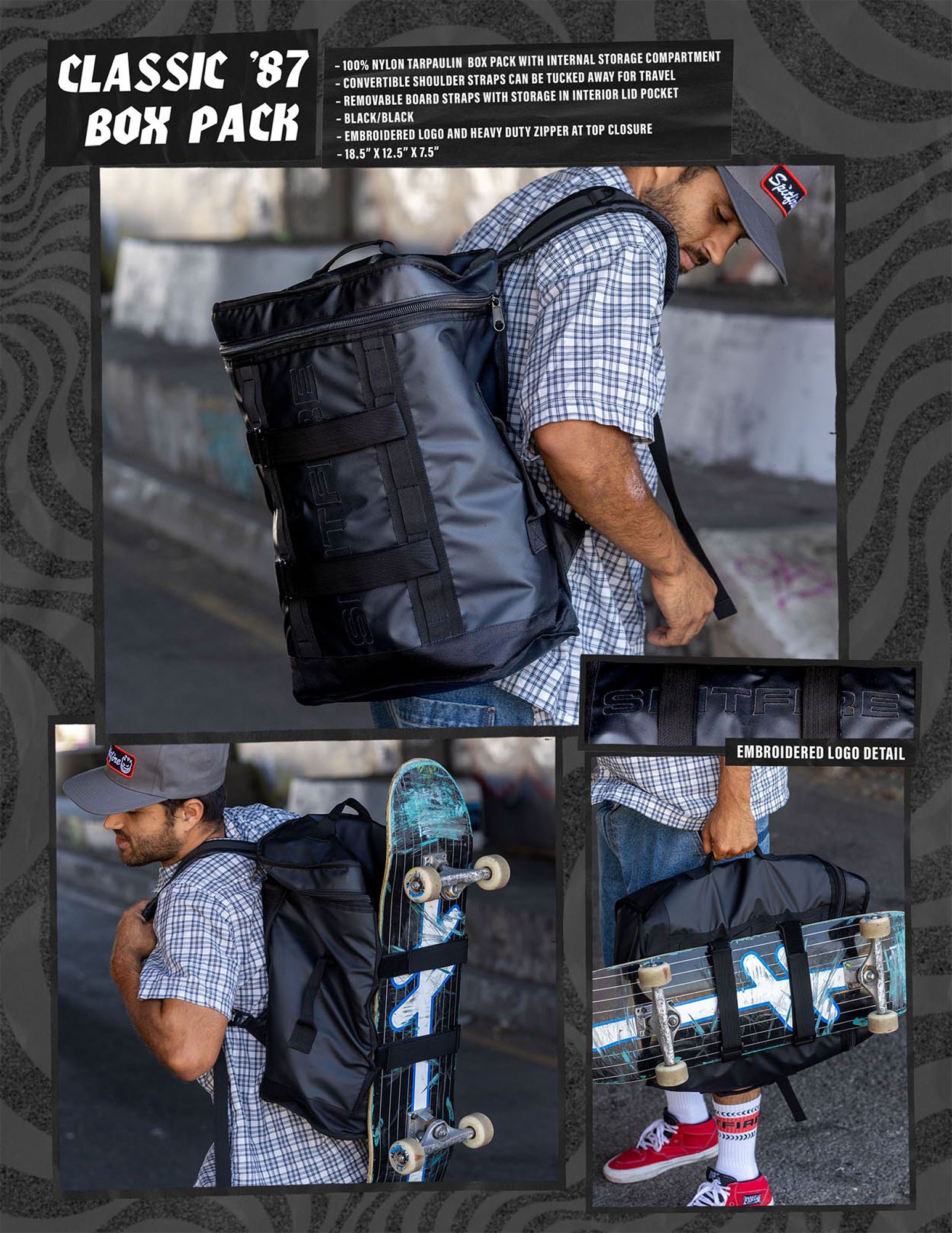 SPITFIRE WHEELS (スピットファイヤー) Classic '87 Box Pack Backpack スケボー バッグ リュック ...