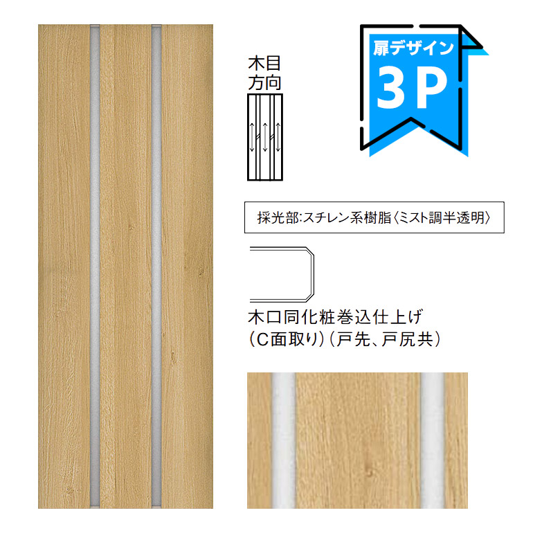 DAIKEN 大建工業 ハピア 片開きドアセット 3Pデザイン 固定枠 DAIKEN 大建工業 ハピア 片開きドアセット 3Pデザイン 固定枠