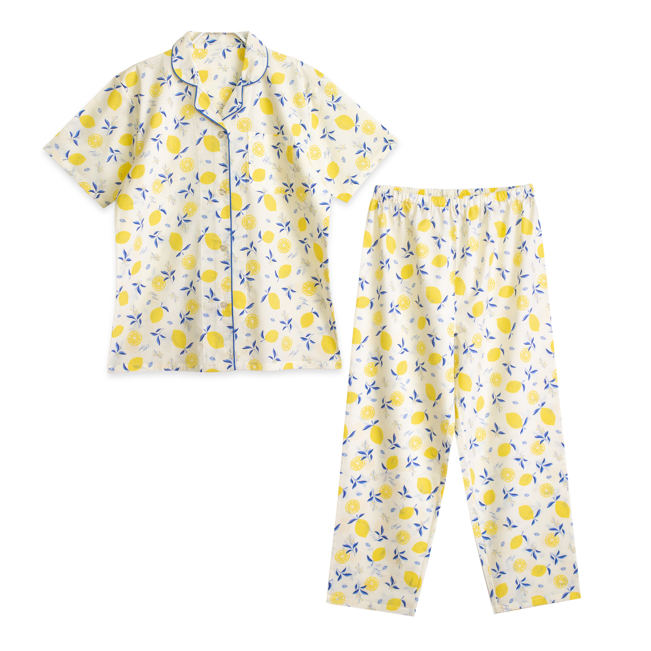 パジャマ レディース 綿100％ 半袖 夏 前開き ボタン レモン柄 薄手のシャツ おそろい プレゼント 母の日 : パジャマ屋さん - 通販 ...