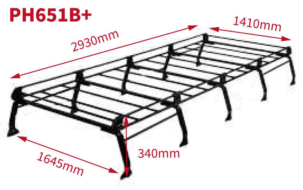 精興工業 ハイエースバン H2# トヨタ ワイドミドルルーフ ルーフキャリア PH651B+ スチール製 キャリア タフレック 風切音低減 ...