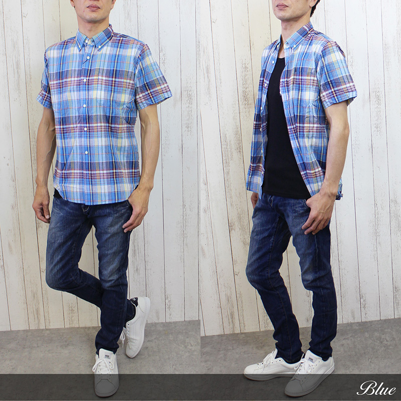 UNIVERD72 ユニバード72 シャツ 半袖 チェック メンズ #40614 2305 : パスポートヤフー店 - 通販 - Yahoo ...