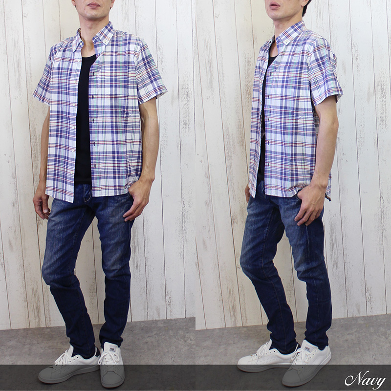 UNIVERD72 ユニバード72 シャツ 半袖 チェック メンズ #40614 2305 : パスポートヤフー店 - 通販 - Yahoo ...