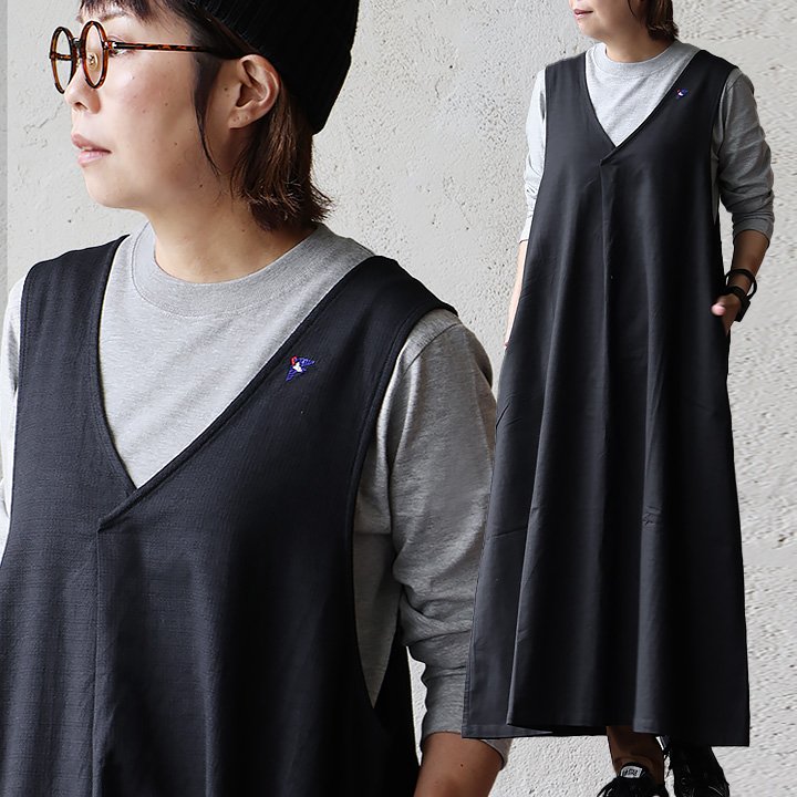 PATY ワンピース ロング丈 レディース 刺繍 ワンポイント 綿麻