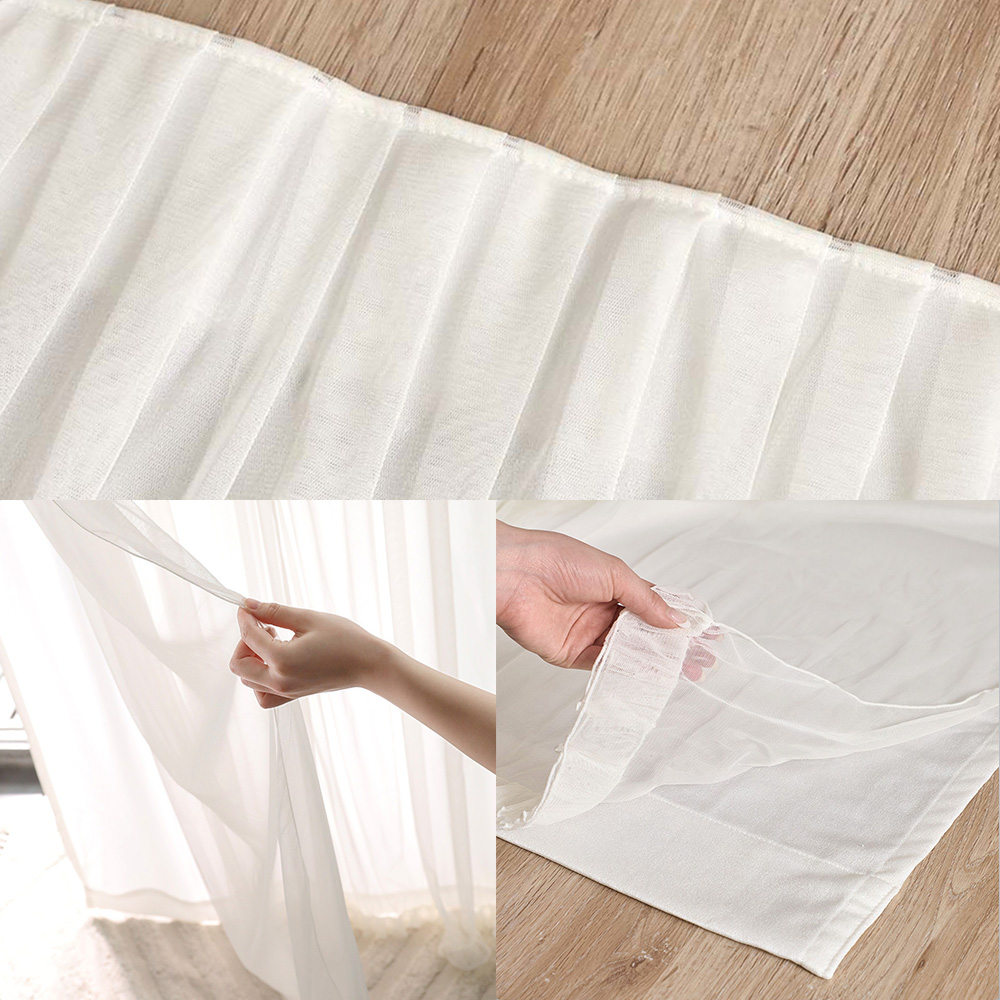 レースカーテン ふわとろタッチの生地×愛らしいフリルチュール！可愛すぎる一体型カーテン ヒダなし(フラット) : カーテン専門店パーフェクト ...