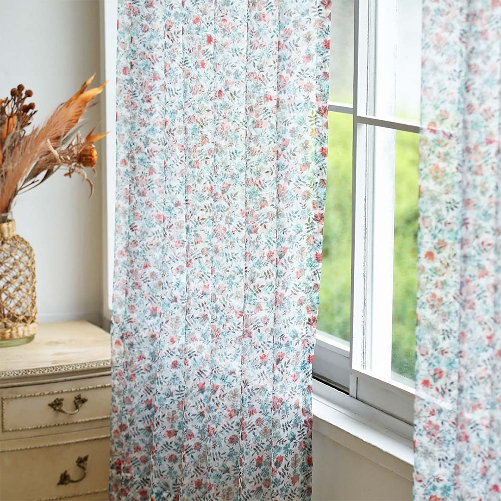 リバティ 軽快で愛らしい小花柄のオーガンジーレースカーテン 1.5倍ヒダ : カーテン専門店パーフェクトスペース カーテン館 - 通販 ...