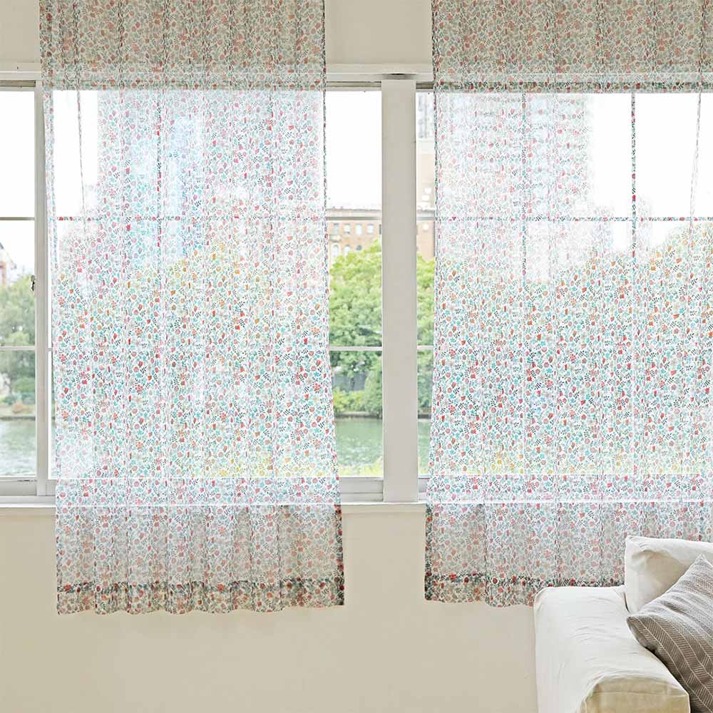 リバティ 軽快で愛らしい小花柄のオーガンジーレースカーテン 1.5倍ヒダ : カーテン専門店パーフェクトスペース カーテン館 - 通販 ...