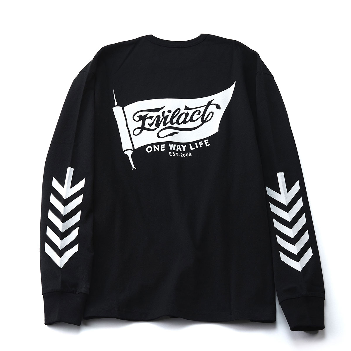 EVILACT(イーブルアクト) FLAG L/S 2色(ブラック/ホワイト)☆送料無料