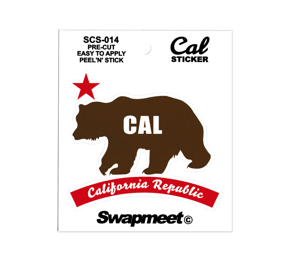 カリフォルニアリパブリック ステッカー アメリカン 車 バイク おしゃれ かっこいい Swapmeet Cal STICKER カリフォルニア ...