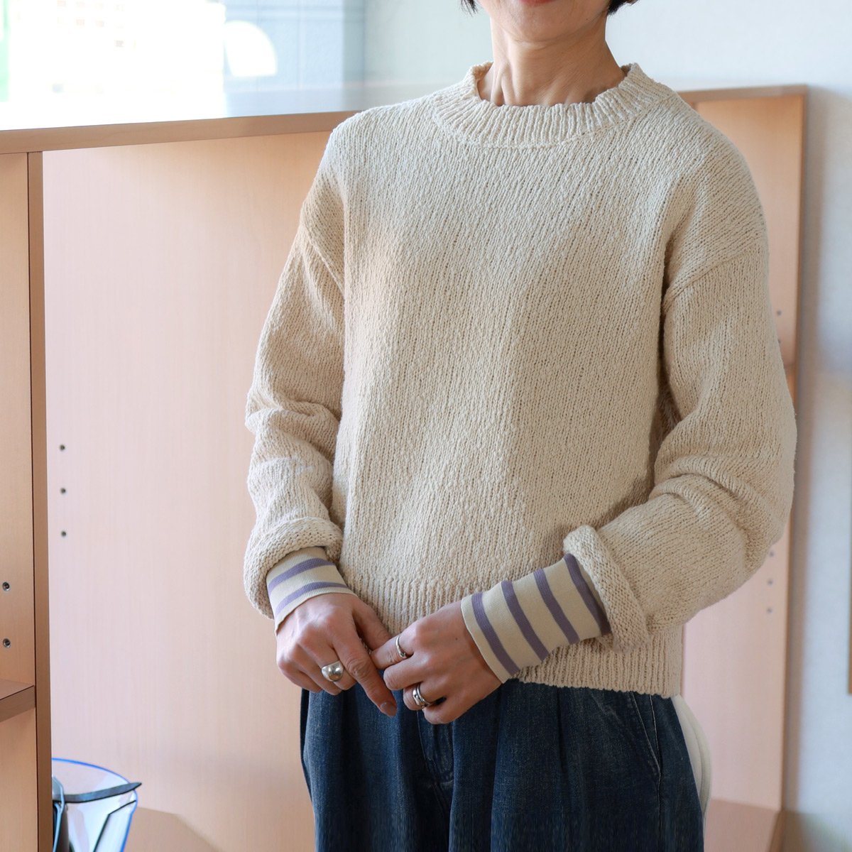 Munich (ミューニック) コットン スラブヤーン クルーネック ニット : planino - 通販 - Yahoo!ショッピング