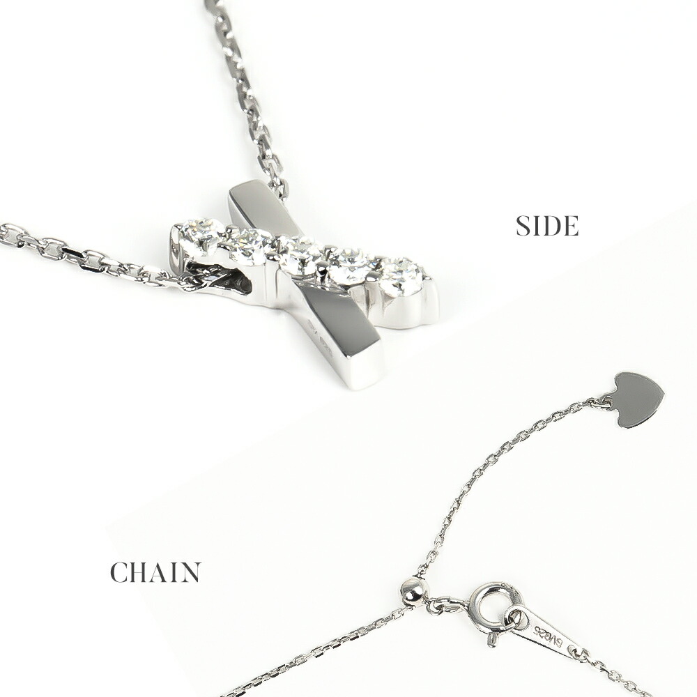 モアサナイト ネックレス レディース クロス プラチナ ゴールド 仕上げ 0.15ct ブランド 金属アレルギー ニッケルフリー ノンアレルギー シルバー 誕生日 2023 ...