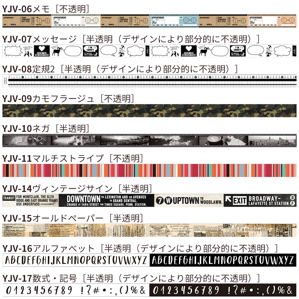 デザイン養生テープ YOJO TAPE ベーシック＆パーツ柄 幅45mm×5m巻 :to625174:ポッチワン 工具屋さん - 通販 ...