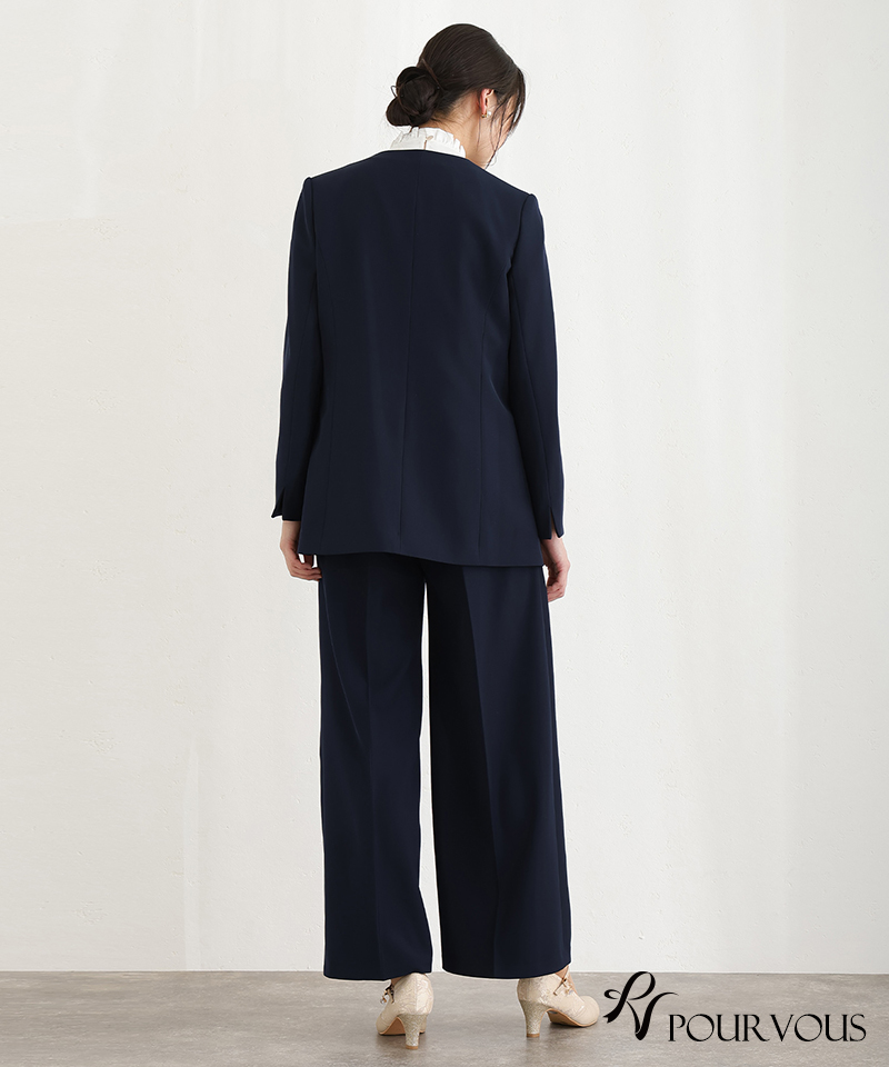 PourVous（プールヴー） 4点セット セレモニースーツ レディース セットアップ 卒業式 服装 母 パンツスーツ 入学式 ママスーツ 30代 40代 50代 結婚式 着回し 入園式 卒園 ...