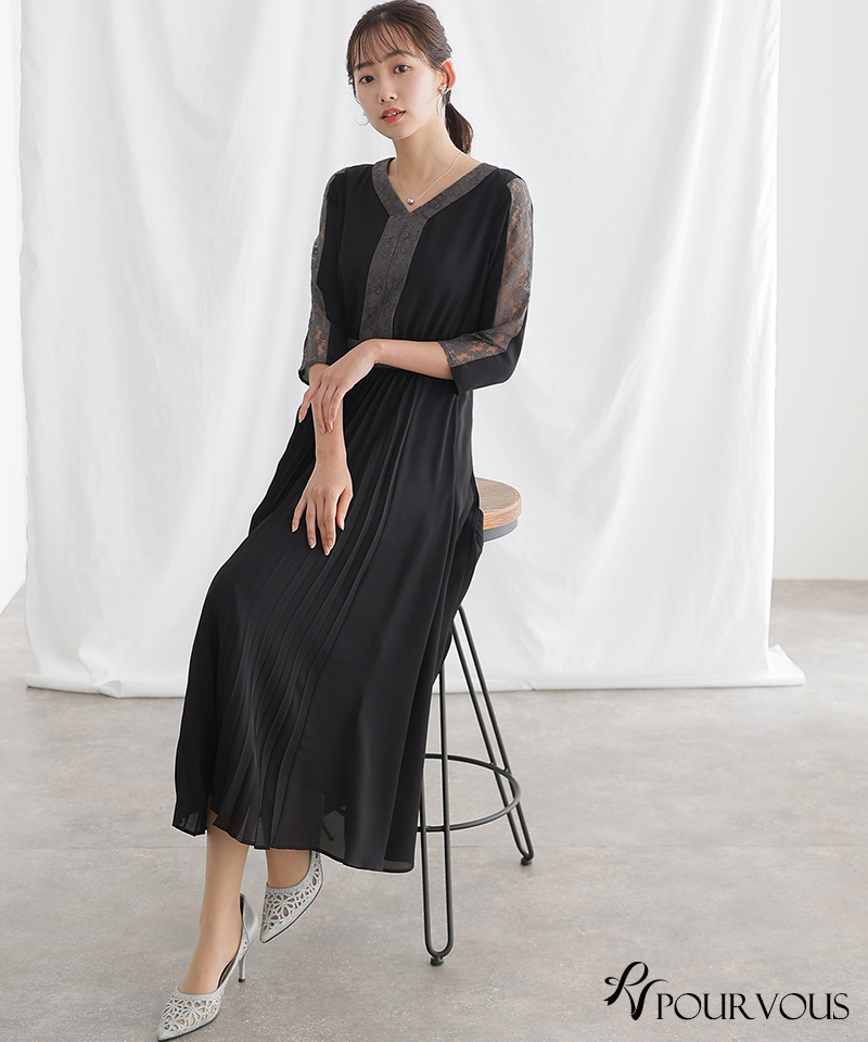 PourVous（プールヴー） ワンピース フォーマルドレス 体型カバー