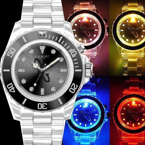 【新品】4万円→3,980円～「7色にフラッシュ発光」COGU ITALY腕時計の落札情報詳細 - ヤフオク落札価格検索 オークフリー