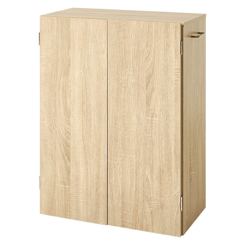 HAGiHARA ブックシェルフ 扉付き 隠しキャスター 取っ手付き 隙間収納 可動棚 背面化粧 幅60 本棚 CD収納 DVD収納 キャビネット キッチン リビング収納 VKB-7277 ...