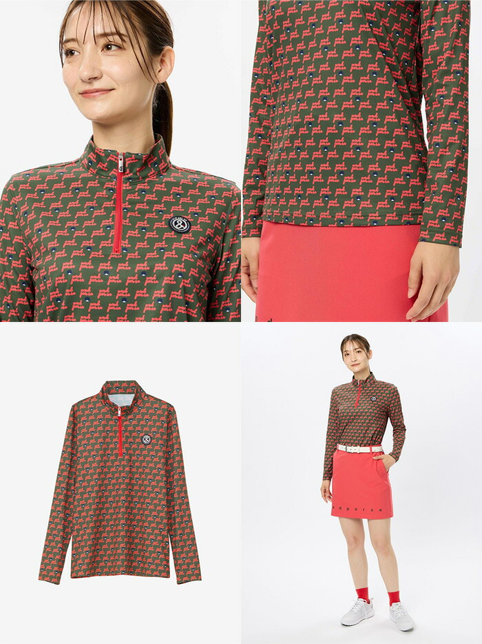 and per se（アンパスィ） レディース 長袖 ハーフジップシャツ SD3D