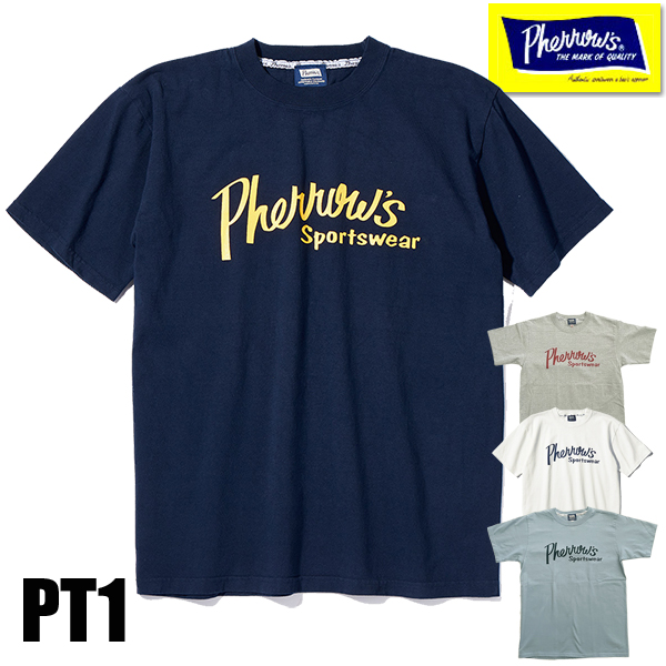 Pherrow's（フェローズ） Pherrow's Tシャツ 25S-PT1 プリント ロゴT 半袖 カットソー 人気 コットン 綿100％ アメカジ 定番 TEE メンズ レディース ...