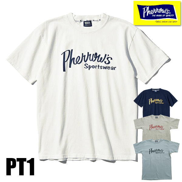 Pherrow's（フェローズ） Pherrow's Tシャツ 25S-PT1 プリント ロゴT 半袖 カットソー 人気 コットン 綿100％ アメカジ 定番 TEE メンズ レディース ...