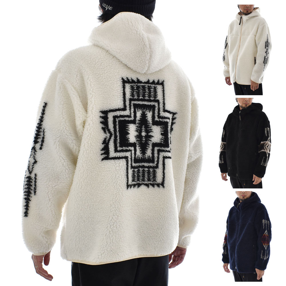 PENDLETON ペンドルトン ボアフリースパーカー ボア ジップ フーディー 4475-7016 メンズ レディース 男女兼用 ボアフリース 暖かい ネイティブ柄 : レイダース - 通販 ...