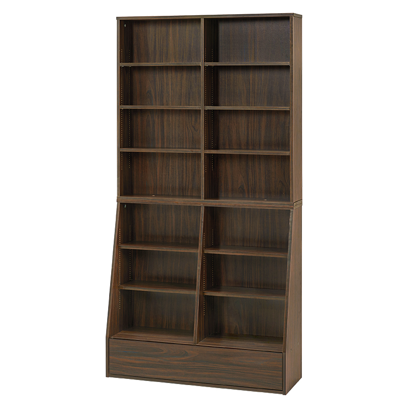 HAGiHARA 本棚 大容量 おしゃれ コミックラック ナチュラルモダン レトロ 漫画収納 木目 薄型 スリム 90cm : 楽装屋 - 通販 - Yahoo!ショッピング