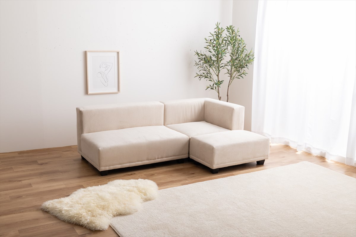 ソファー 2人掛け ロータイプ おしゃれ ナチュラルモダン コーデュロイ シンプル 二人掛け オットマン付き2点セット : 楽装屋 - 通販 ...