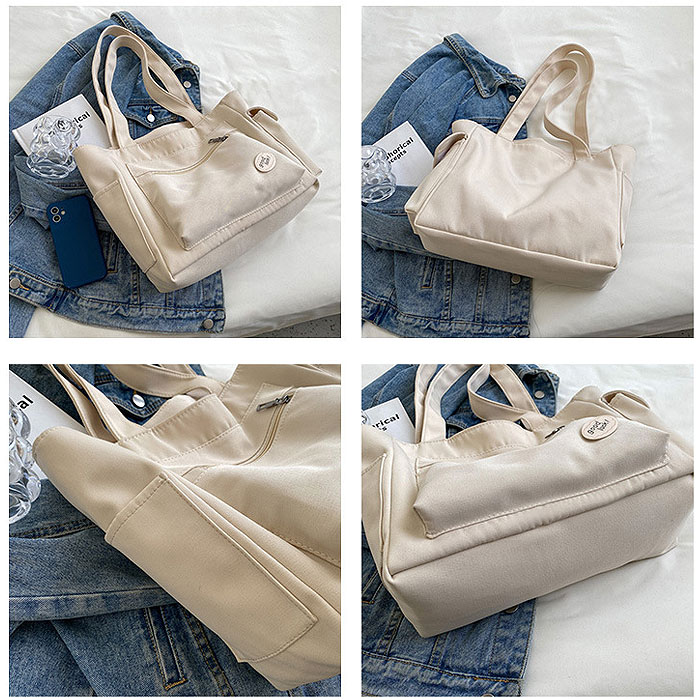 uricca 鞄 レディース トートバッグ 黒 白 おしゃれ シンプル ワンポイント ポケット 大容量 軽量 A4 通勤 通学[郵3]^ka-212^ : uricca ウリッカ - 通販 ...