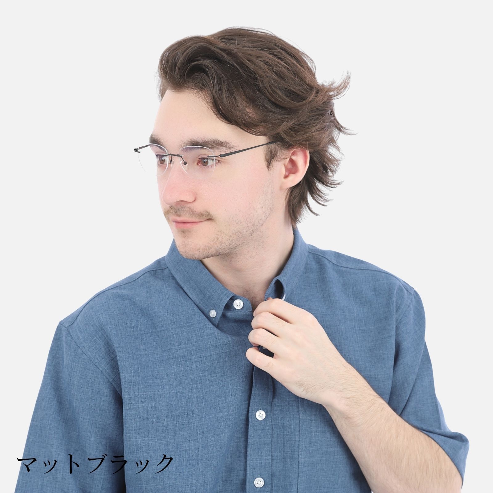 MIDI リムレス 度付きメガネ フチなし ふちなし度付きメガネ フチなしメガネ フチなし眼鏡 メンズ チタン製 鯖江ラボ加工 M326-NS-RL02-M : メガネ・老眼鏡専門店ミディ ...