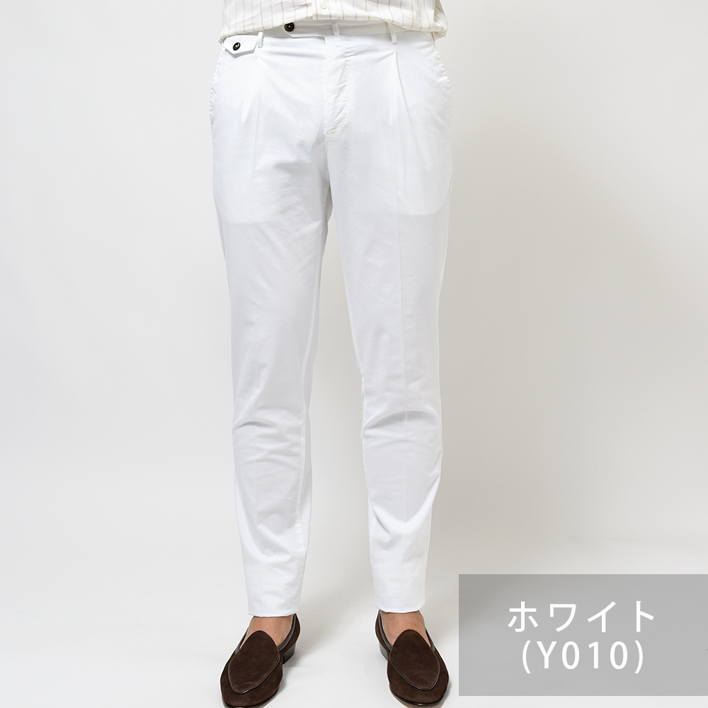 PT TORINO ピーティー トリノ コットン ストレッチ ギャバジン ガーメントダイ 1プリーツ パンツ GENTLEMAN FIT ...