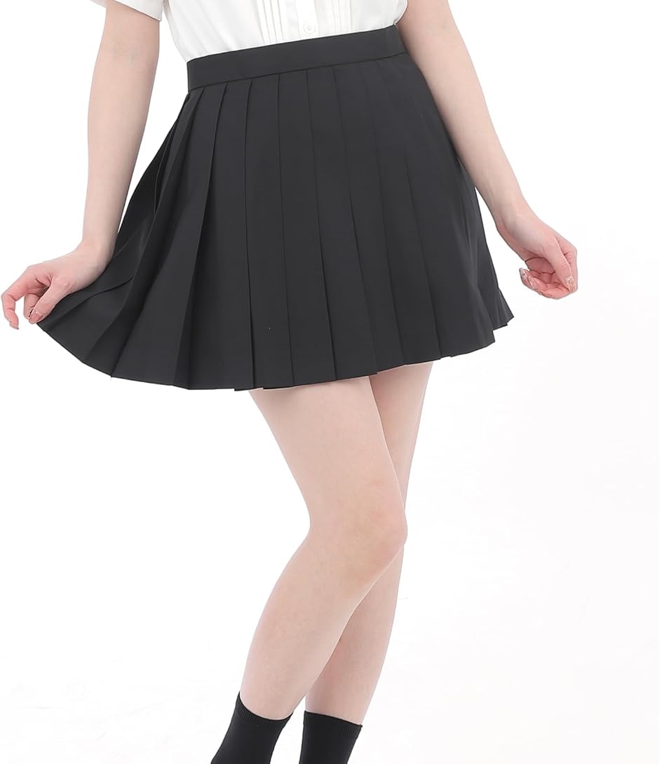 スクールスカート 無地 ミニ 36cm 学生 制服 ユニフォーム 女子高生 中学 e518(ブラック, XL) : REAPRI - 通販 - Yahoo!ショッピング