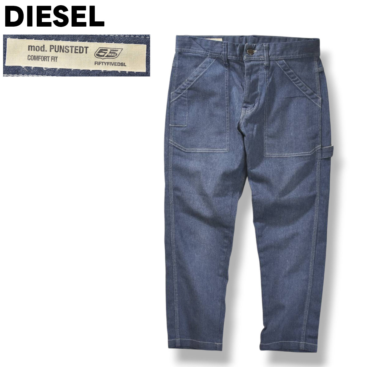 DIESEL（ディーゼル） フィフティーファイブディーエスエル 55DSL 七分丈 クロップド ペインター デニム パンツ ジーンズ ...