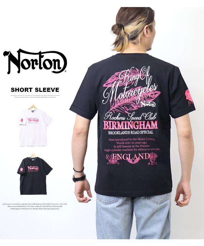 ノートン Norton ピンクフェザーワッペン MAX Tシャツ メンズ ノートン Norton ピンクフェザーワッペン MAX Tシャツ メンズ