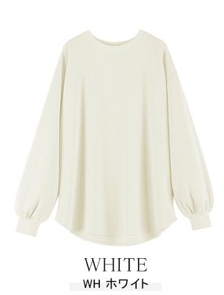 全品Point10倍!最大倍率50% カットソー レディース ボリュームスリーブ 大人カジュアル デイリー ラウンドヘム クルーネック 体型 ...